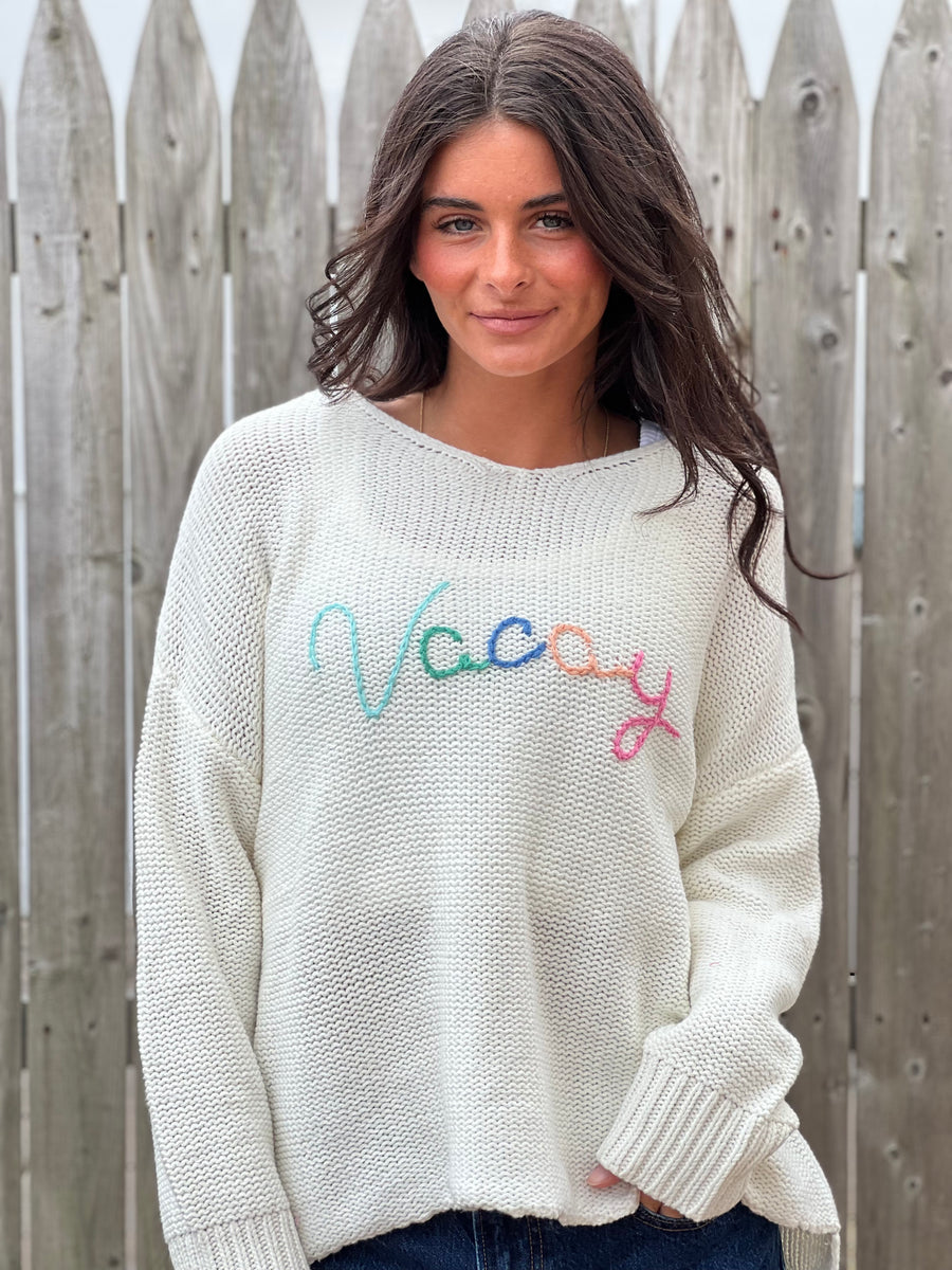Embroidered Vacay Sweater – IslandGypsy